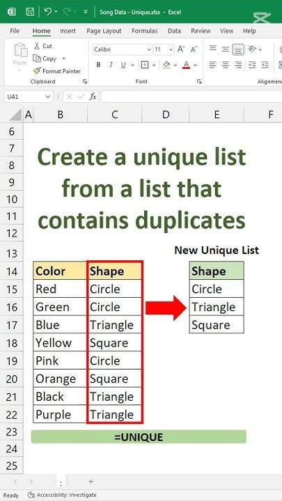 Create A Unique Deduplicated List From Duplicates Youtube