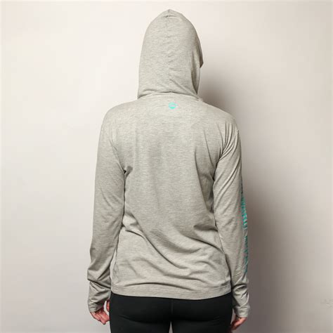 Womens Bamboo Hooded Sun Shirt Upf 45 Uv Protection Heather Gray