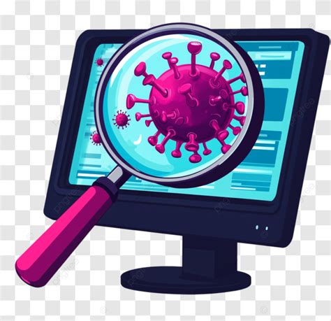 High Resolution Computer Virus Under Magnifying Glass Computer Virus