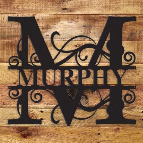 Fancy Monogram Metal Wall Art Decor