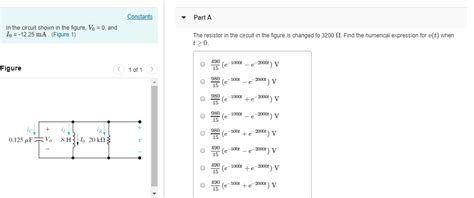 solved constants part a in the circuit shown in the figure