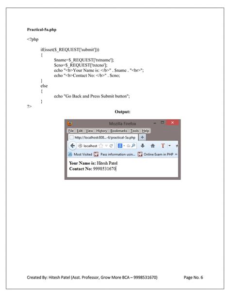 Bca Sem 6 Php Practicals 1to12 Pdf