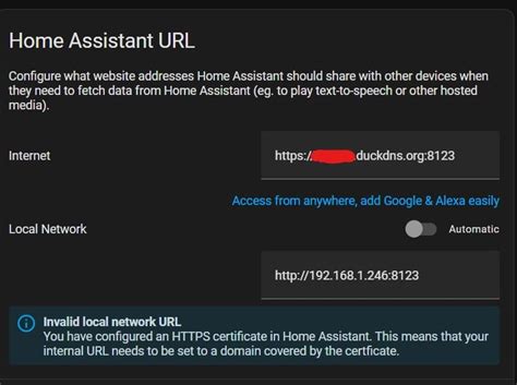 Internal Non Ssl Address While Using Duckdns With Ssl Rhomeassistant