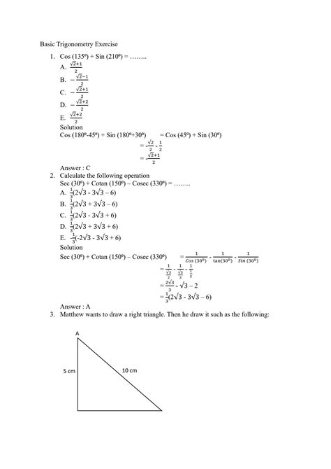SOLUTION Basic Trigonometry Exercise Studypool