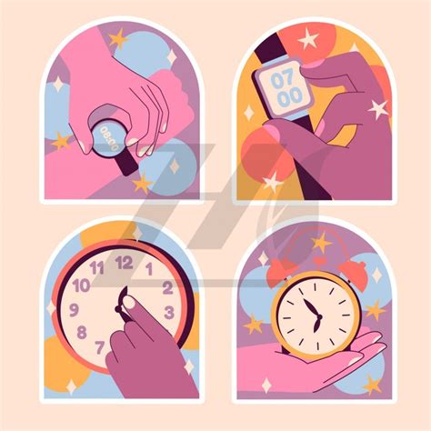 دانلود وکتور تصویر ساعت در حالت های مختلف دانلود رایگان فایل لایه باز
