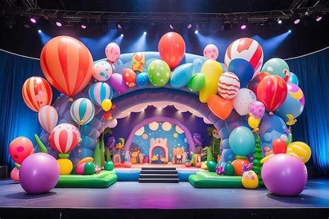 Premium Photo Whimsical Stage Delight Cartoon Inflatable Props