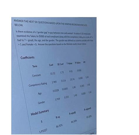 Solved Referring To The Gender Gap Regression Evaluate The