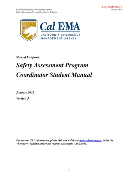 Fillable Online Safety Assessment Program Coordinator Training Fax