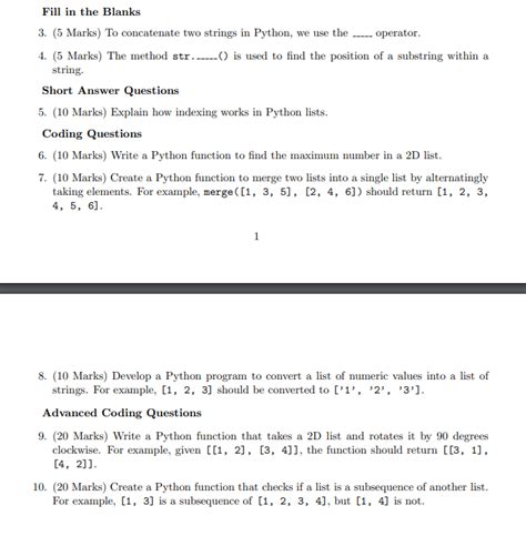 Solved Fill In The Blanks 5 Marks 1 To Concatenate Two Chegg