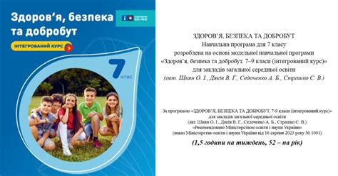 Календарно тематичне планування Здоровя безпека та добробут 7 клас 1 5 години на тиждень 52