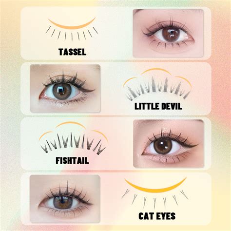 Etvite 속눈썹 클러스터 아래 속눈썹 고양이 눈 개별 속눈썹 A 타입 Diy 속눈썹 확장 볼륨 작은 악마 메이크업