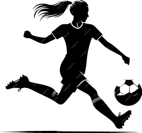 Premium Vector Female Soccer Silhouette Vector Illustration On