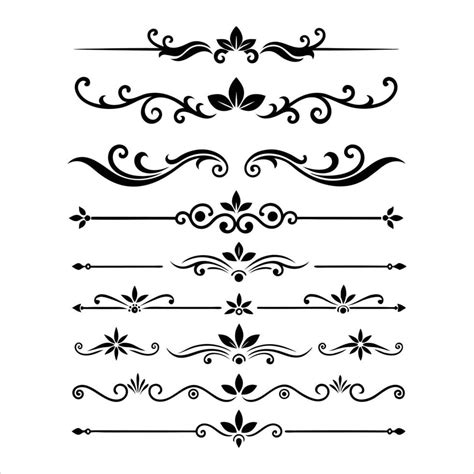 Set Of Decorative Scroll And Border Elements 51784480 Vector Art At