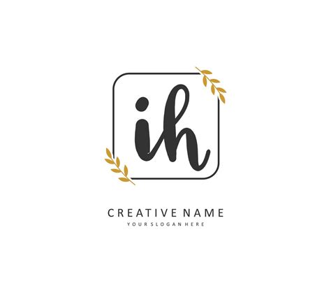 Je H Euh Initiale Lettre écriture Et Signature Logo Une Concept
