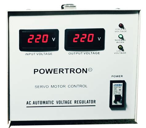 Regulador De Voltaje 3 Kva 220 Volts Marca Powertron Blanco En