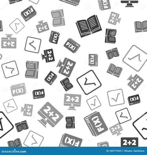 Set Open Book Function Mathematical Symbol Square Root And Equation Solution On Seamless