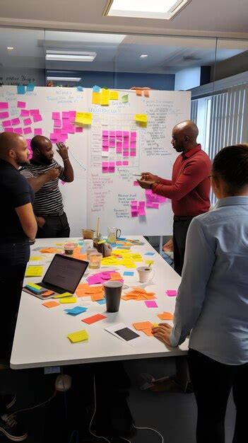 Collaborative Team Engaged In Agile Development Sprints Backlogs And