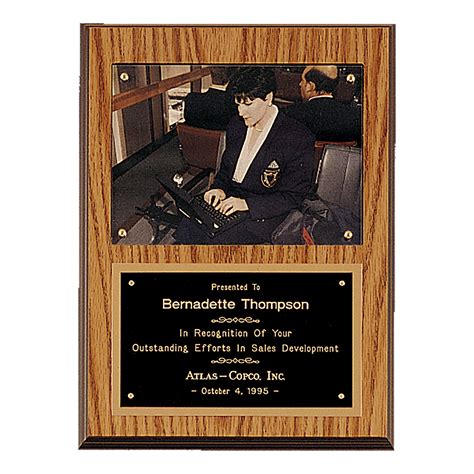 Oak Photo Plaque Customizable Wood Plaque For Displaying Memories