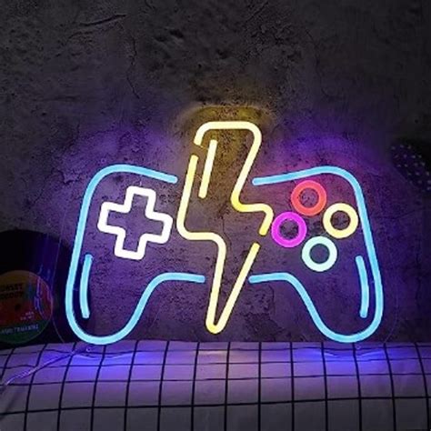 Fun Vivid Bright Blue Lightning Bolt Game Controller Led Night Light