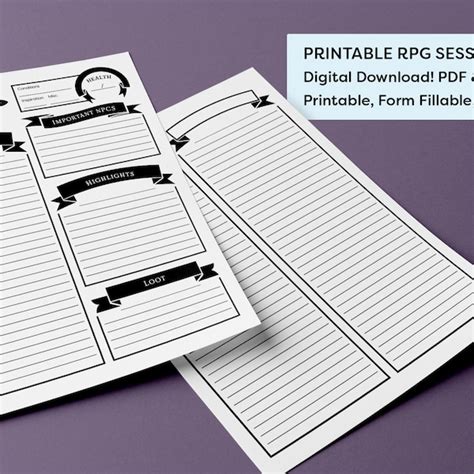 Dnd Session Notes Printable Etsy