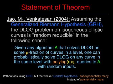 Ppt Expander Graphs Grh And The Elliptic Curve Discrete Logarithm Powerpoint Presentation