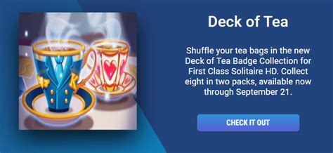 First Class Solitaire Hd Deck Of Tea Badge Collection
