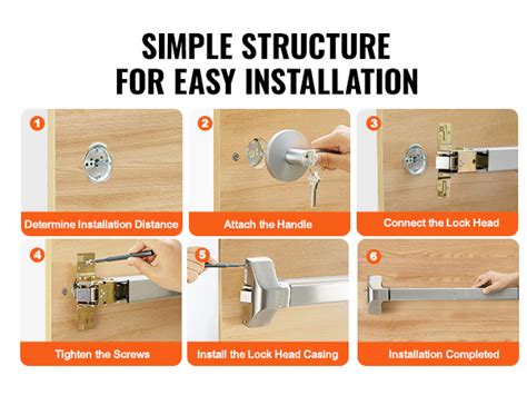 VEVOR Door Push Bar Panic Exit Device Stainless Steel Commercial Emergency Exit Door Push