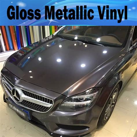 Best Quality Gunmetal Metallic Gloss Gray Vinyl Car Wrap Film With Air