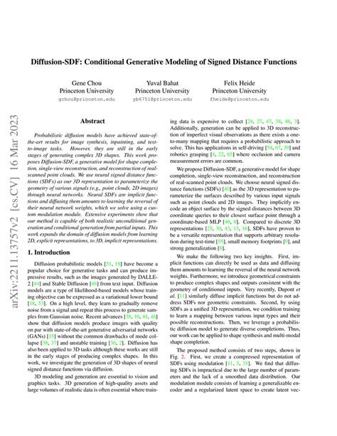 Diffusion Sdf Conditional Generative Modeling Of Signed Distance