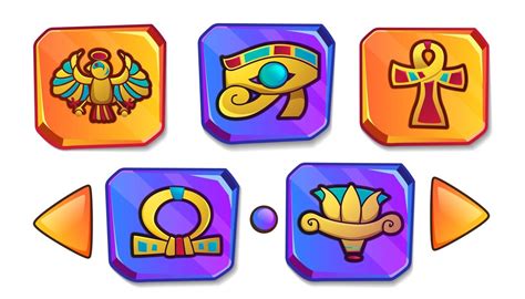 Free Vector Cartoon Ancient Egypt Icons With Egyptian Symbol For Game