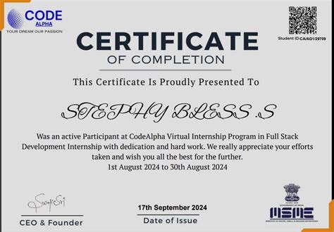 Stephy Bless On Linkedin Codealpha Internship Fullstackdevelopment