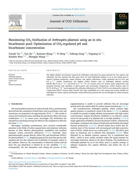 pdf maximizing co 2 biofixation of arthrospira platensis using an in