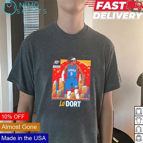 Top Okc Thunder Luguentz Dort Skyline Player Cartoon Shirt By Nemo