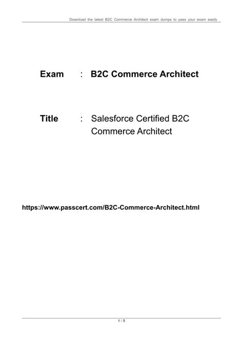 Ppt Salesforce Certified B2c Commerce Architect Updated Dumps Powerpoint Presentation Id