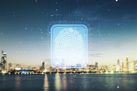 Premium Photo Abstract Virtual Fingerprint Illustration On Chicago