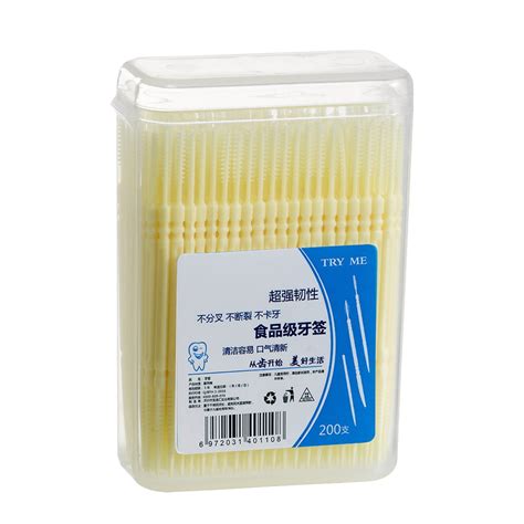 Floss Interdental Picks 200pcs Double End Plastic Toothpicks Tooth