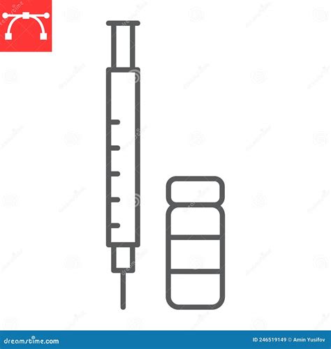 Pictogram Insuline Injectielijn Vector Illustratie Illustration Of
