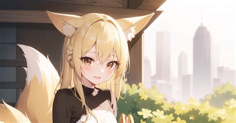 ケモミミ ピクニックする狐っ娘 Mesockoのイラスト Pixiv