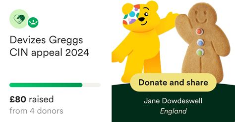 Fundraiser By Jane Dowdeswell Devizes Greggs Cin Appeal 2024