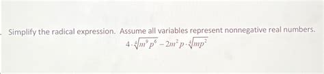 simplify the radical expression assume all variables