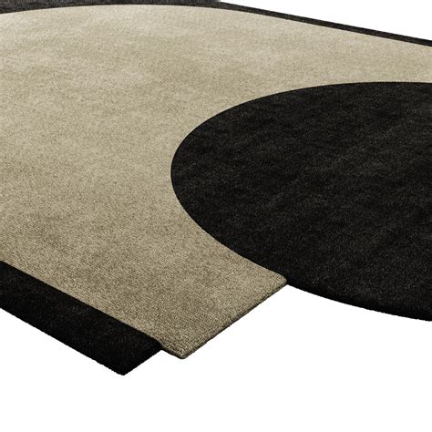 Mid Century Modern Rug Geometric Pattern Beige And Black For Sale At