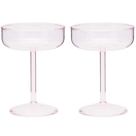 Hay Tint Coupe Glass Set Of 2 In Pink Hay