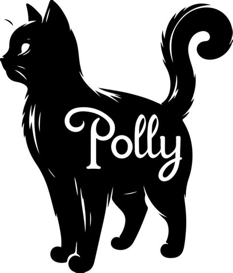 Cat Polly Black Cat Silhouette With Vector Illustration Premium Ai Generated Vector