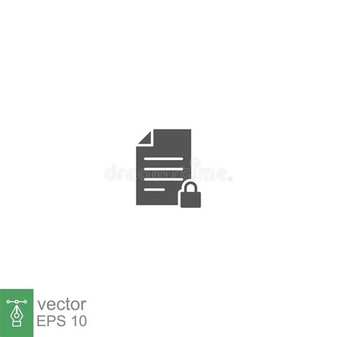 Document Lock Icon Secure Confidential Privacy Security Contract Web Cyber Defence Lock