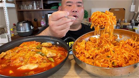 전 찌개 무생채비빔밥 한식요리 먹방 입니다 Mukbang Youtube
