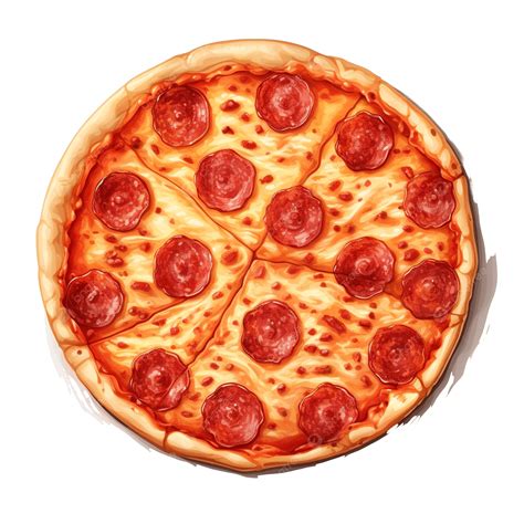 Pizza De Pepperoni Ilustración Aislada Ai Generativa Png Dibujos Pizza Pepperoni Aislado Png