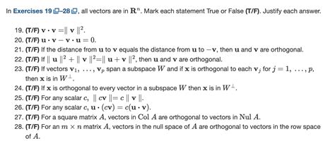 Solved In Exercises All Vectors Are In R Mark Chegg
