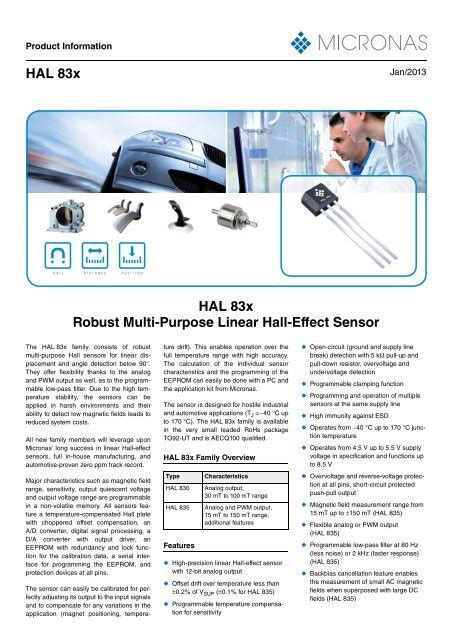 HAL X Robust Multi Purpose Linear Hall Effect Sensor