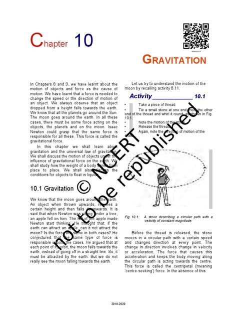 Cbse Class 9 Ncert Book Science Gravitation Chapter 10 Pdf Buoyancy