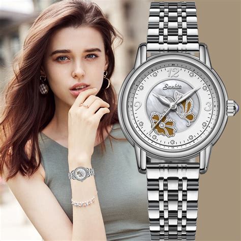 Sunkta Marca Pulseira Rel Gios Feminino Vestido De Cristal Luxo Rel